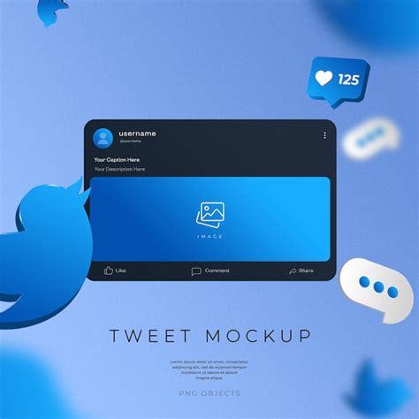 Premium Psd Twitter 3d Render Elements Calls Notifications Chat