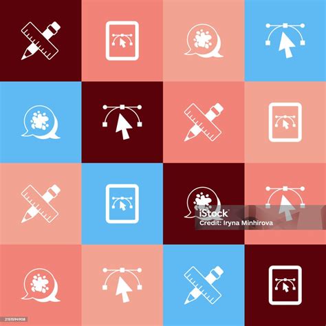 팝 아트 교차 눈금자와 연필 디자인 프로그램 페인트 스프레이 및 베 지어 곡선 아이콘이있는 컴퓨터 벡터 0명에 대한 스톡 벡터 아트 및 기타 이미지 Istock