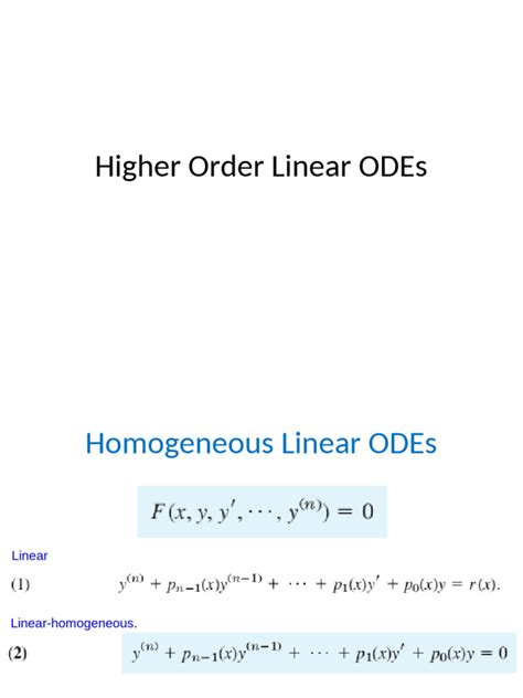 Chapter 3 Higher Order Linear Odes Pdf