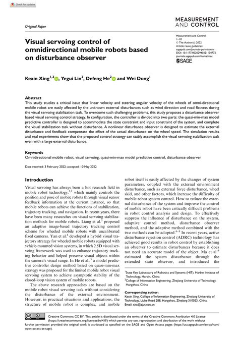 pdf visual servoing control of omnidirectional mobile robots based on
