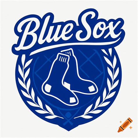 A Blue And White Baseball Logo For The Blue Sox Team Featuring Two