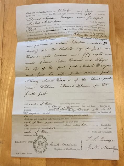 1858 Certificate Of The Acknowledgement Of A Deed Issued In Kent £700 Picclick Uk