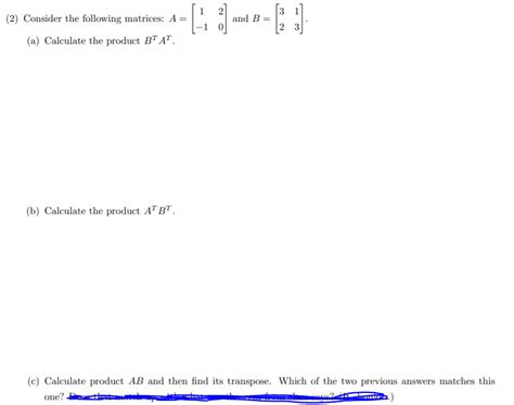solved and b 2 consider the following matrices a a