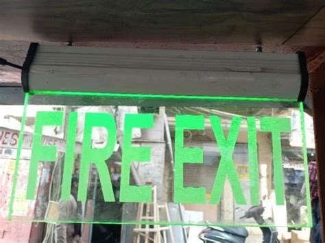 Animation Green LED Exit Sign Board Shape Rectangle Dimensions X Feet At Rs In New