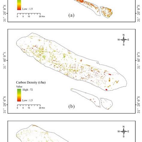 Spatial Distribution Of The Forest Carbon Density At The All Forest