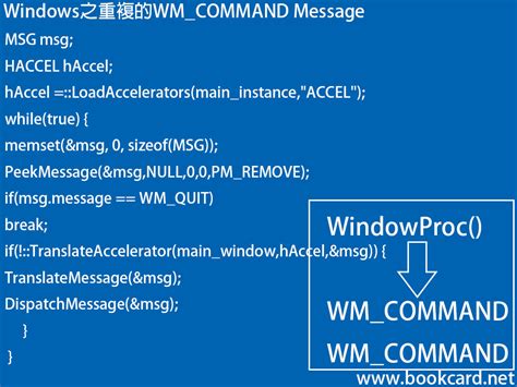 windows之重複的wm command message bookcard