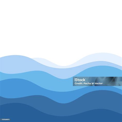 블루 웨이브 평면 벡터 일러스트 레이 션 디자인 스타일과 텍스트 옆에 공간을 추상적인 배경 0명에 대한 스톡 벡터 아트 및 기타 이미지 Istock