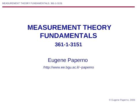 PPT Measurement Theory Principles DOKUMEN TIPS