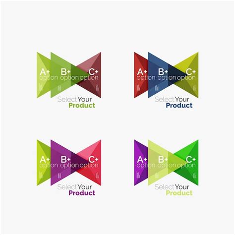 Premium Vector Set Of Triangle Geometric Business Infographic Templates