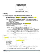 Statistical Hypothesis Testing Difference In Means Between Course Hero