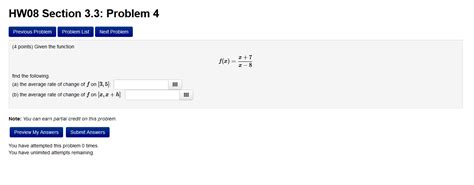 Solved HW Section Problem Previous Problem Problem Chegg Com