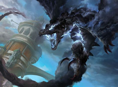 Elemental Storm Drake Storm Dragon Dnd Lightning Drake Storm Dragon Art
