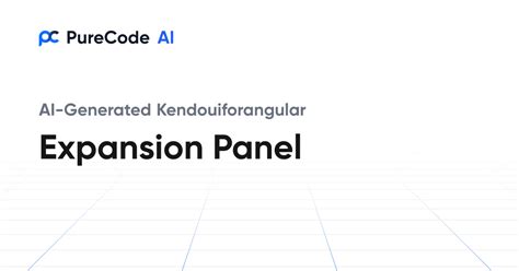 Generate Kendouiforangular Expansion Panel With Purecode