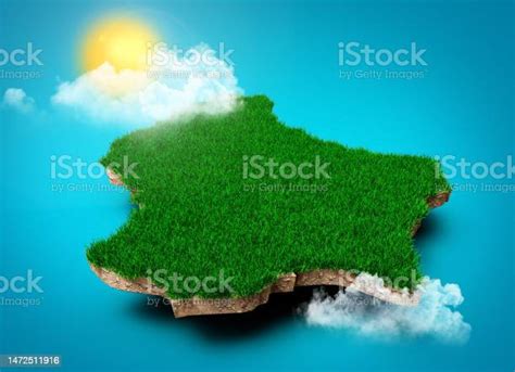 แผนที่ลักเซมเบิร์กแผนที่ 3 มิติที่สมจริงของลักเซมเบิร์กเมฆต้นไม้แสงแดด