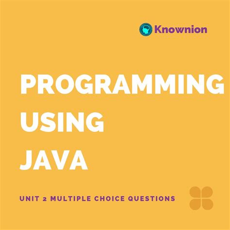 Programming Using Java Unit 2 Mcq Rtextbookpdf