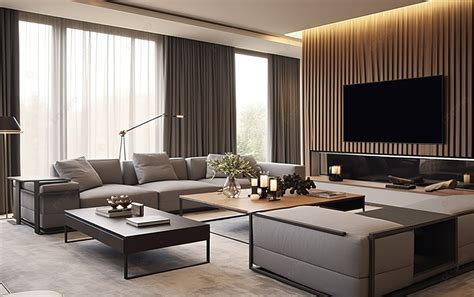 회색 가구와 나무 천장이 있는 거실 Tv 거실 등 배경 일러스트 및 사진 무료 다운로드 Pngtree