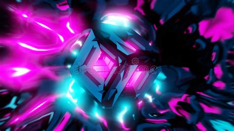 Energy Sci Fi Cube In Streams Of Light Vj Loop 3d Background Stock Video Video Of Glitter