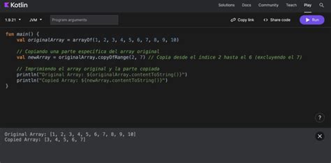Uso De Copyofrange En Kotlin Operating Systems Scripting Powershell And Security