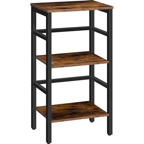 3 Tier Narrow Bookshelf Skinny Book Shelf Record Storage Rack With