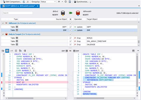 Viewing Schema Differences Overview
