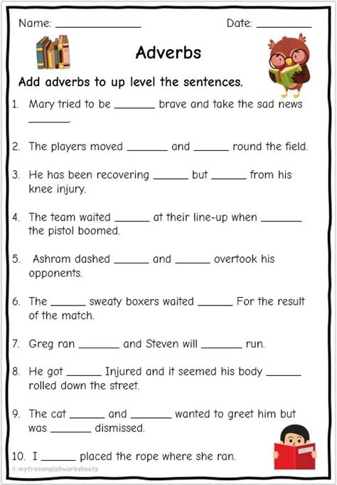 Grade 6 And 7 Adverb Worksheets Free English Worksheets Worksheets