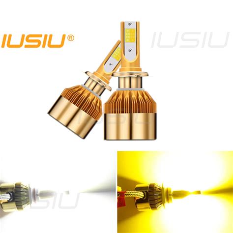 Iusiu 2pcs Two Color Car Led Headlight H4 Led Headlamp Bi Xenon