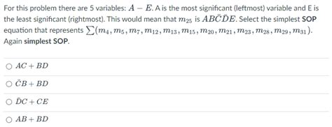 Solved For This Problem There Are 5 Variables AE A Is The Chegg Com