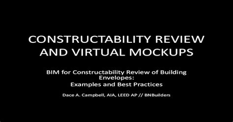 Pdf Constructability Review And Virtual Wp