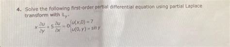 Solved 4 Solve The Following First Order Partial