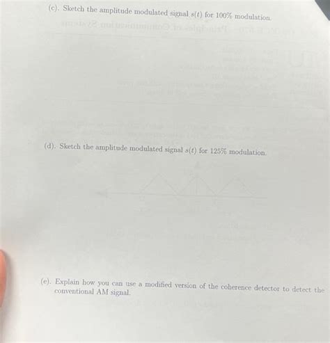 Solved An Amplitude Modulated Wave Is Given By