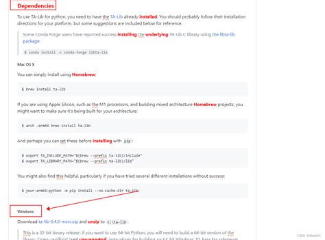 Windows Python Ta Lib 库 源码安装 Python安装talib库 Csdn博客