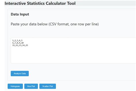 Free Online Statistics Calculator Tool