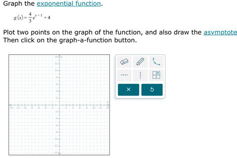 solved by an expert graph the exponential function g x 43ex 1 4plot