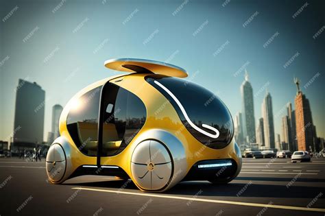Premium Photo Future Of Urban Autonomus Mobility City Taxi Generative Ai Illustration
