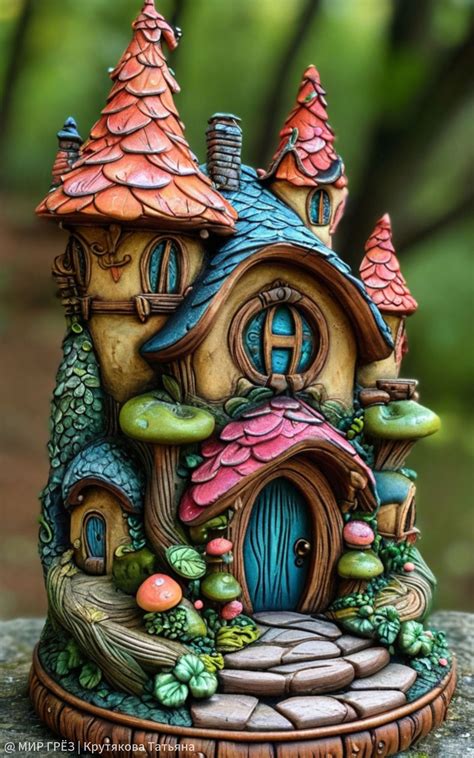 Сказочный домик Домики для фей Украшенные винные бутылки Домик для фей