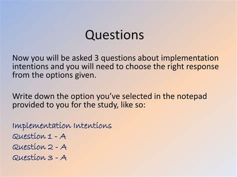 Module 3 Implementation Intentions Ppt