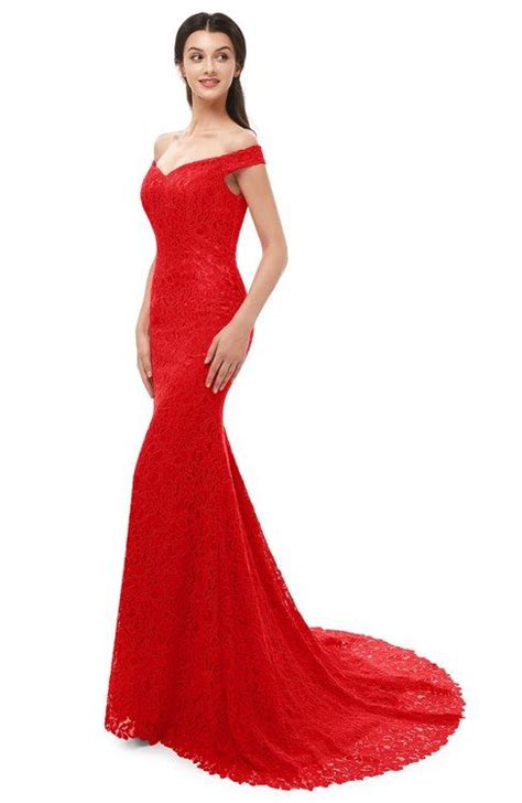Bridesmaid Dresses Fiery Red Color Fitted Red Wedding Dress For