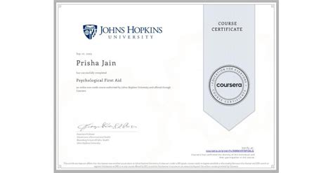 Prisha Jain On Linkedin Completion Certificate For Psychological First Aid