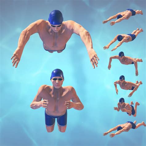 3d Model Of Swimming Man Rigged Frog