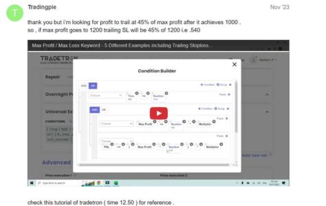 Trailing Pnl Error Keyword Help Tradetron Qna