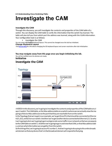 Investigate The CA Cisco ENCOR Understanding Cisco Switching