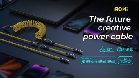 Aohi Modular Extension Usb C Cable Set For Fast Charging Backercrew
