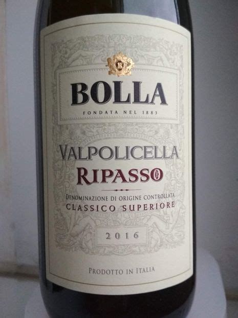 2016 Bolla Ripasso Della Valpolicella Classico Superiore Italy Veneto