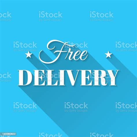 무료 배송 파란색 배경아이콘 긴 그림자가 있는 플랫 디자인 3차원 형태에 대한 스톡 벡터 아트 및 기타 이미지 3차원 형태 가격 개념 Istock