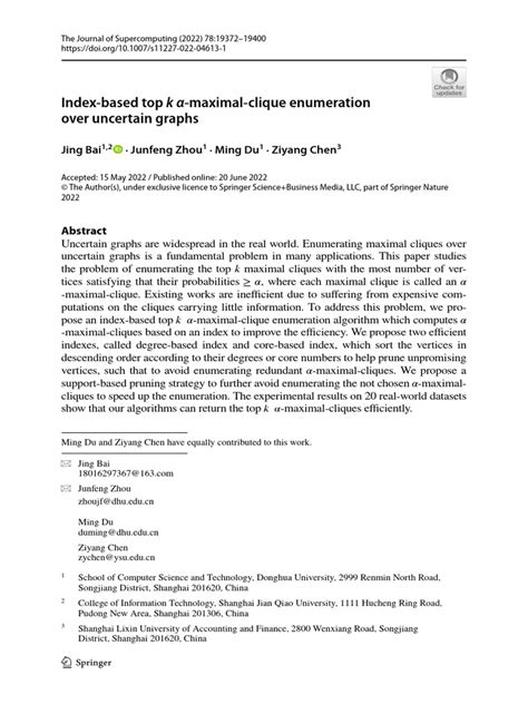 Index Based Top K Uncertain Graphs Pdf Vertex Graph Theory Visual Cortex