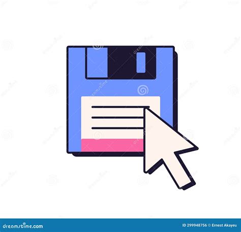 Mouse Cursor On Diskette Floppy Disk Symbol Arrow Pointer Pointing At