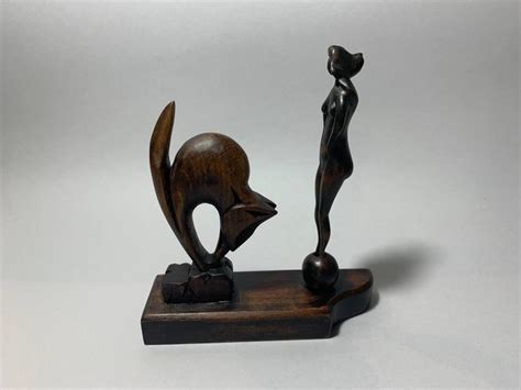 Статуэтка из дерева фигурка из дерева статуэтка девушка и кот скульптура из дерева фигурка