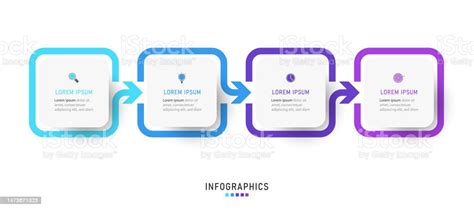 벡터 인포 그래픽 라벨 디자인 템플릿 아이콘과 4 옵션 또는 단계 프로세스 다이어그램 프리젠 테이션 워크 플로우 레이아웃 배너 순서도 정보 그래프에 사용할 수 있습니다 4에