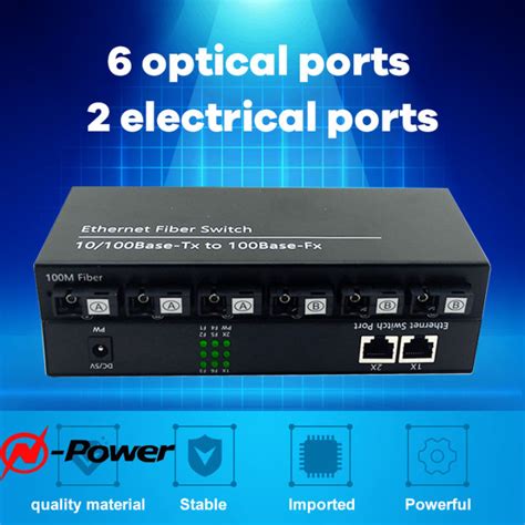 [in Stock] N Power 6 Sc Port 2 Rj45 10 100m Fiber Switch Ethernet Switch Media Converter