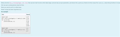 solved write a function tan x crossings begin end skip